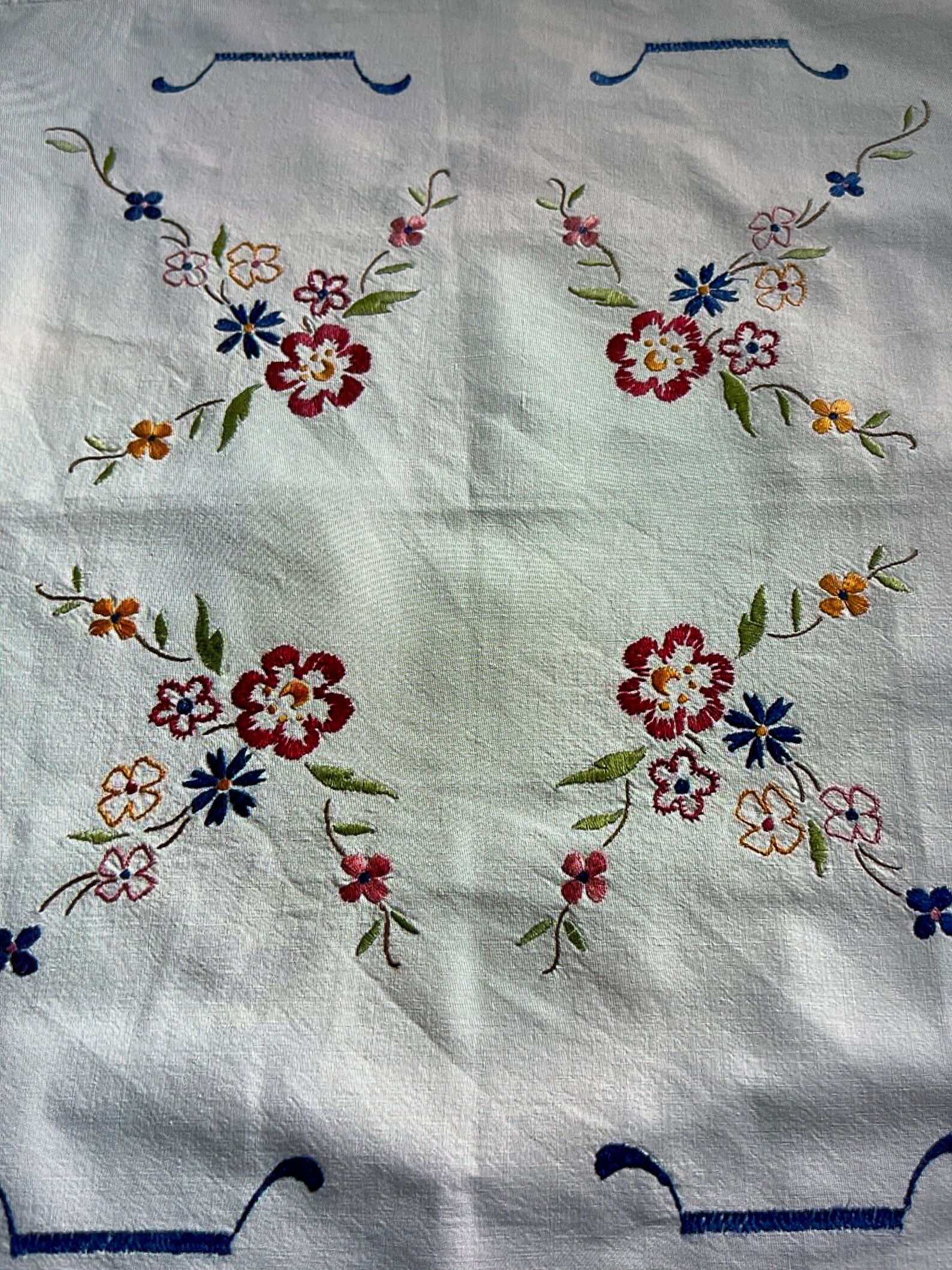 A Very Beautiful Hand-embroidered Tablecloth From Sweden - Etsy