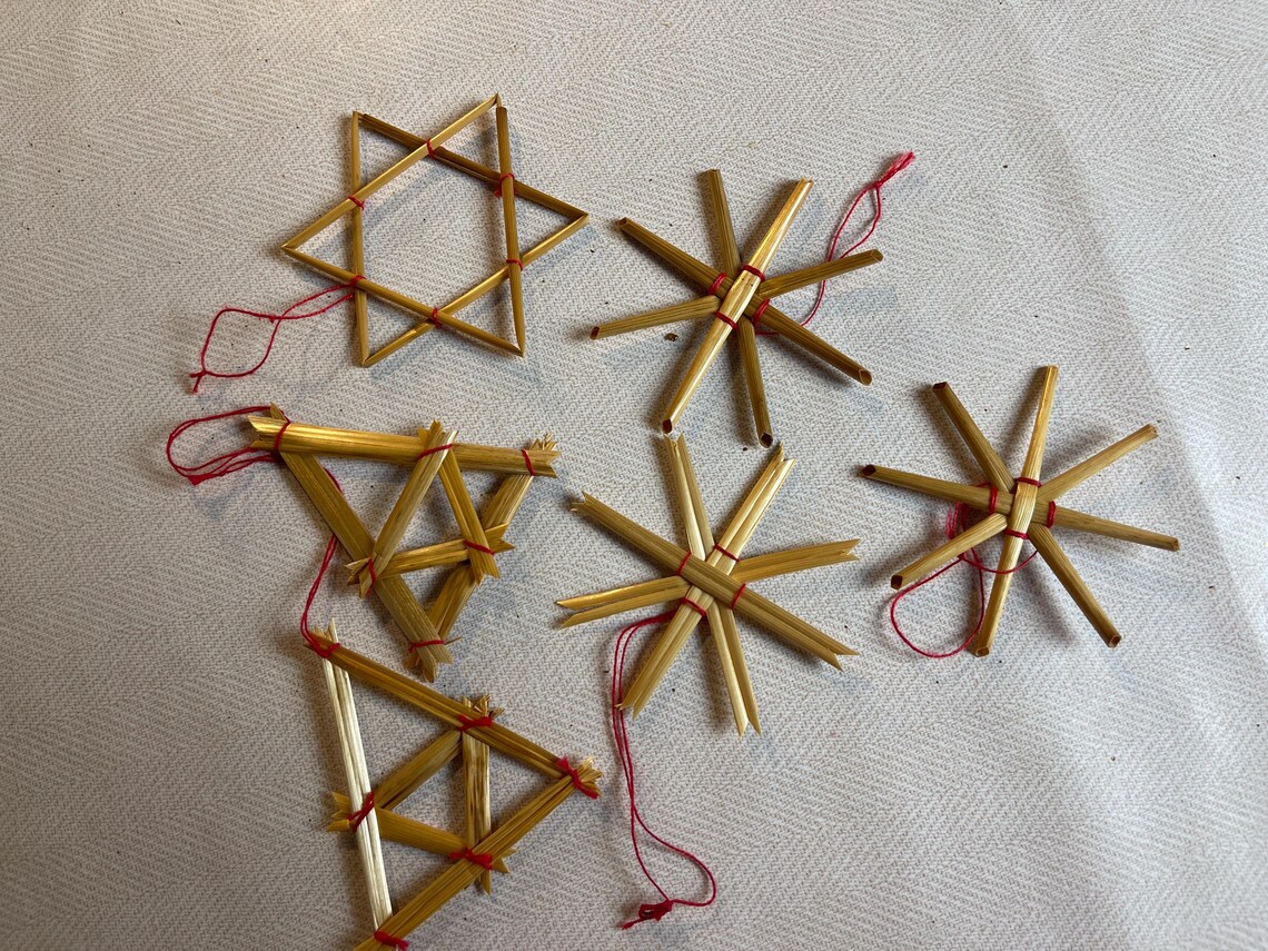 6 Fine Straw Stars Handmade in Sweden - Etsy