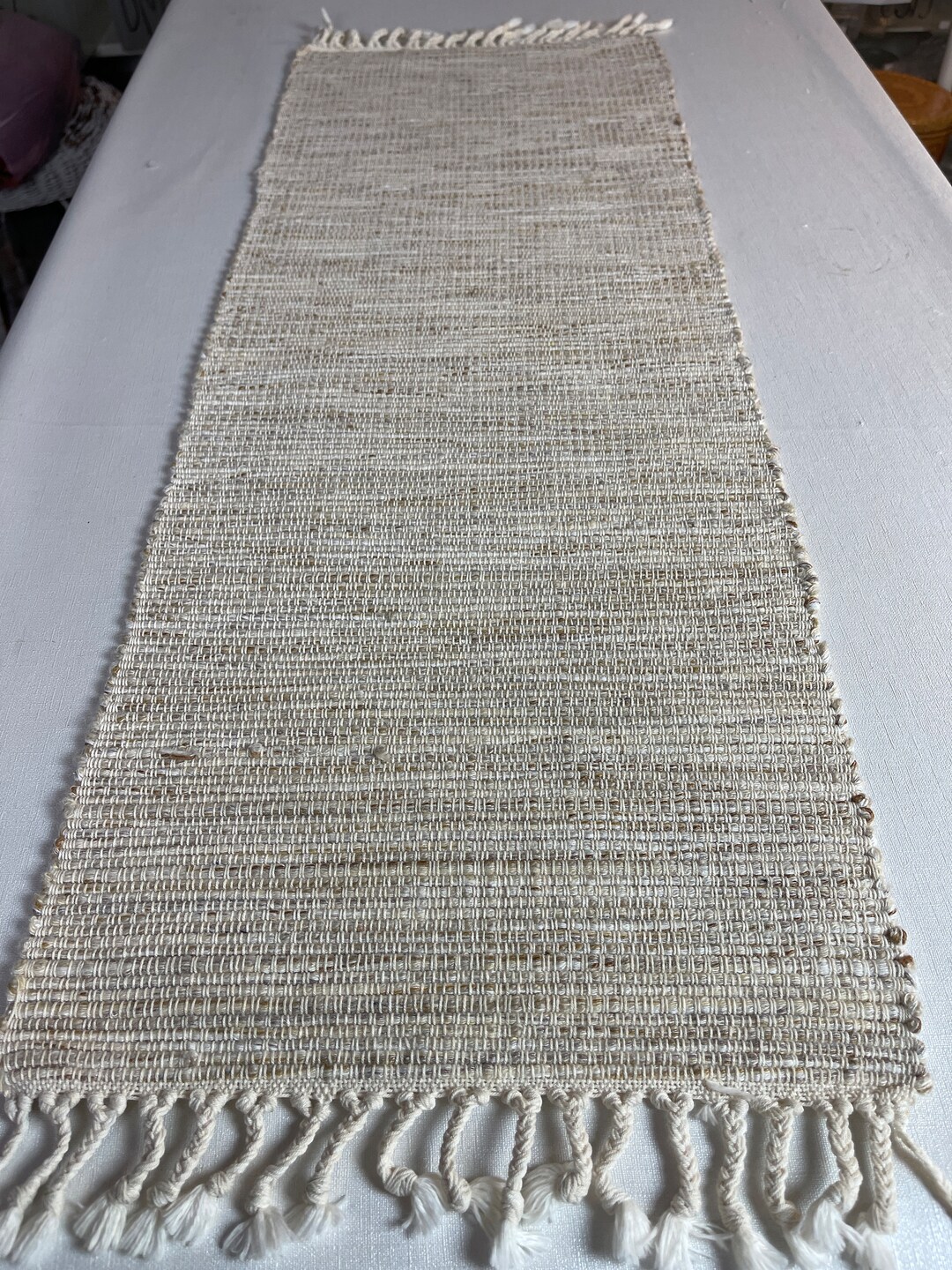 Beautifully Woven Table Runner in Beige - Etsy