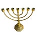 Brass Menorah, Jewish Candlestick, Seven Branch Candlestick, Golden ...