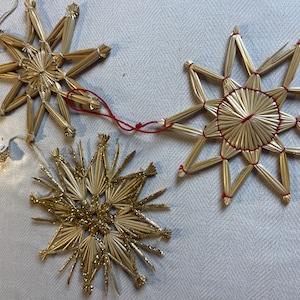 3 Fine Straw Stars Handmade in Sweden - Etsy
