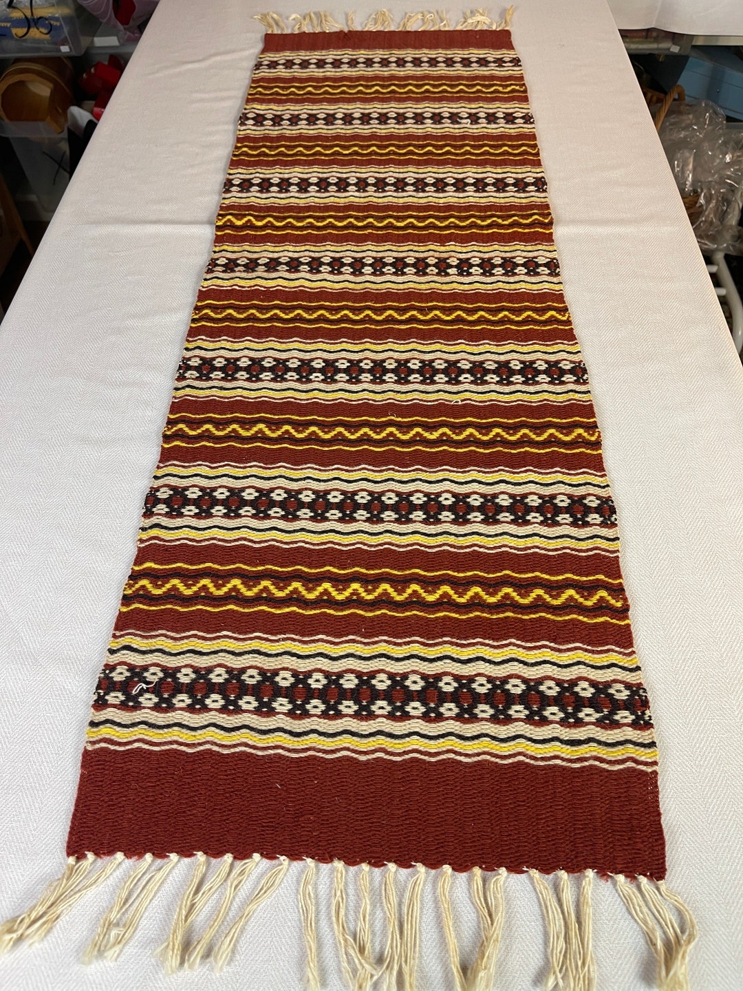 Swedish Vintage Hand-woven Table Runner - Etsy