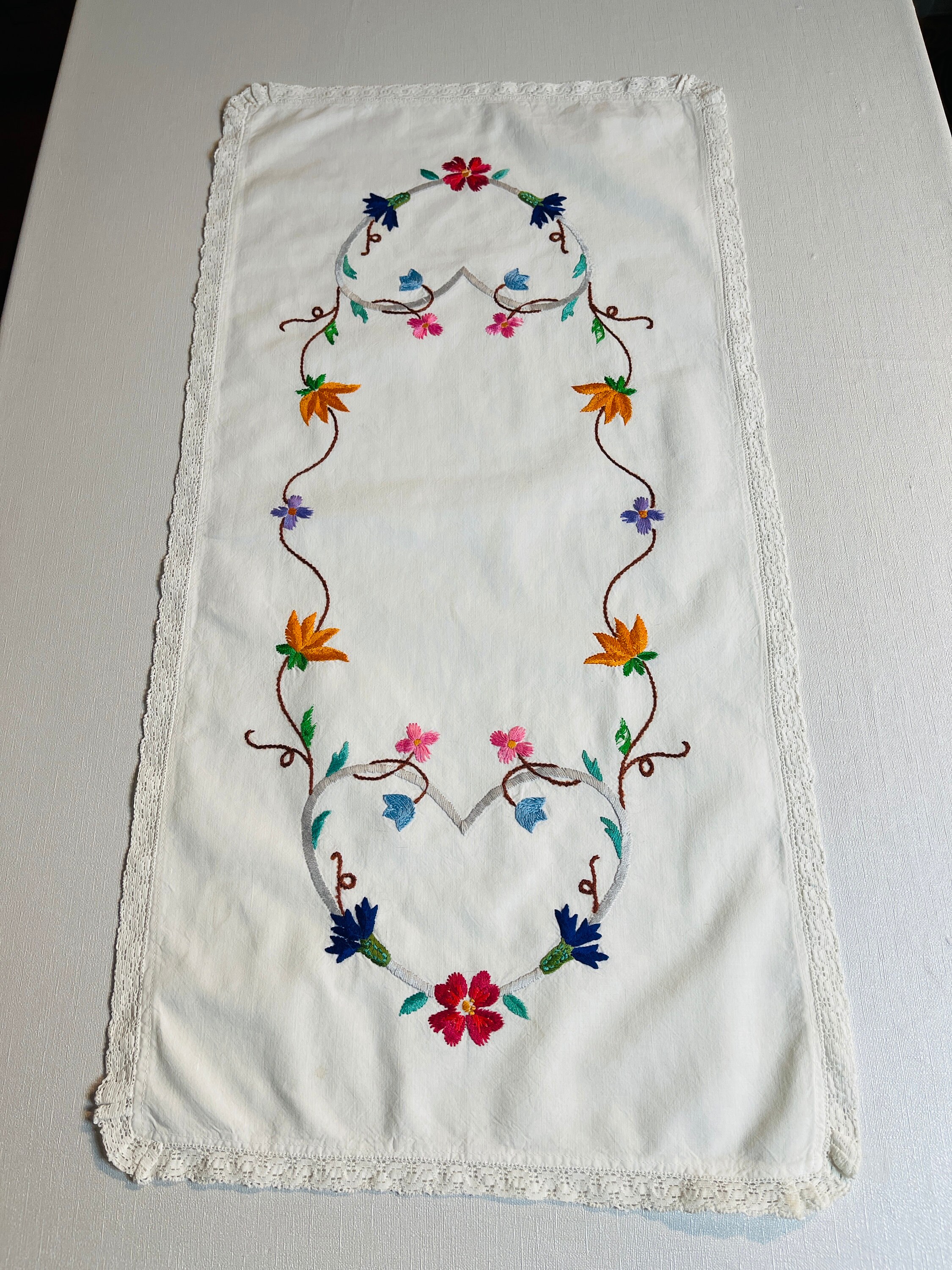 Beautiful Swedish Hand Embroidered Table Runner 1299 - Etsy