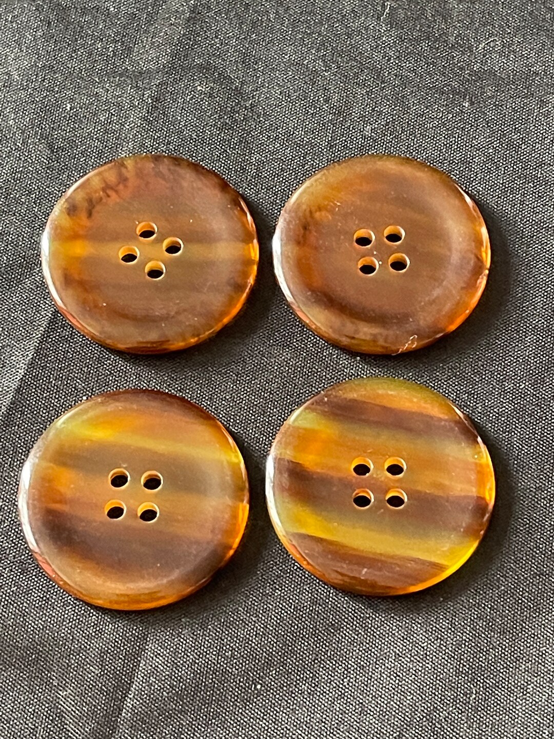 4 Retro Large Brown Buttons - Etsy