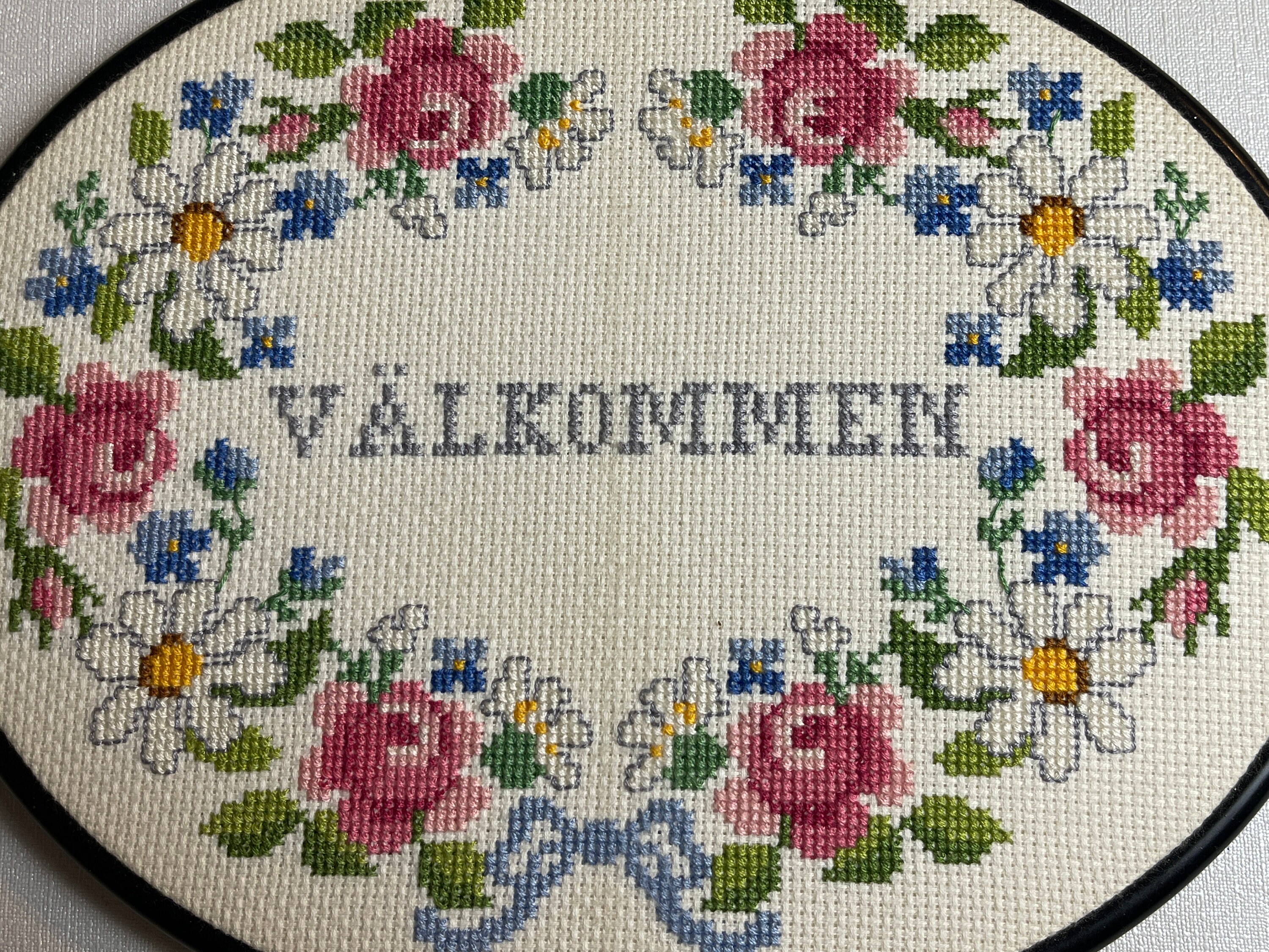 Nice Hand-embroidered Swedish Welcome Sign - Etsy