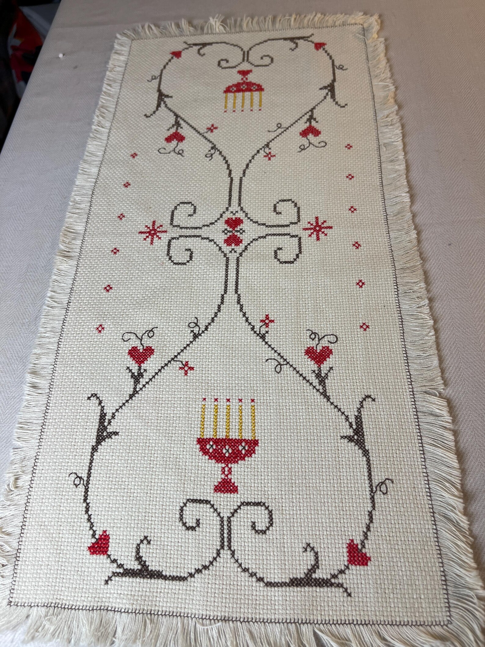 Swedish Hand-embroidered Table Runner for Christmas From Sweden - Etsy