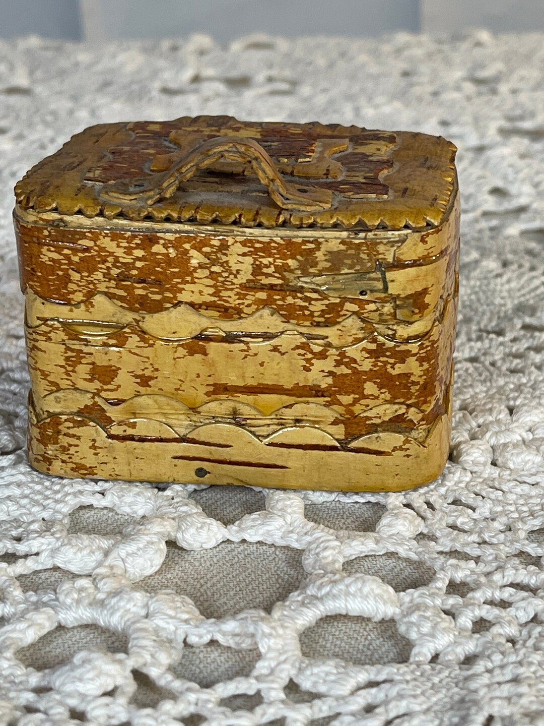 Unusual Handmade Birch Bark Box With Lid From Sweden - Etsy