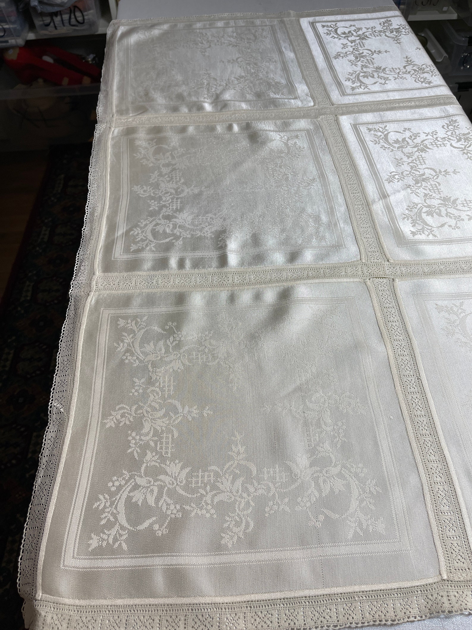 A Very Beautiful Swedish Tablecloth With Hand Crocheted Lace - Etsy