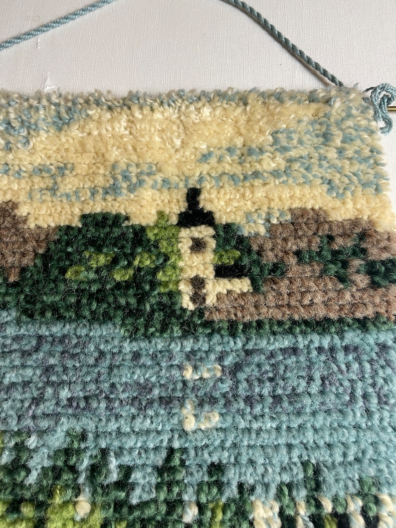 Vintage Mid Century Modern Rya Rug 60s Textile Wall Hanging - Etsy