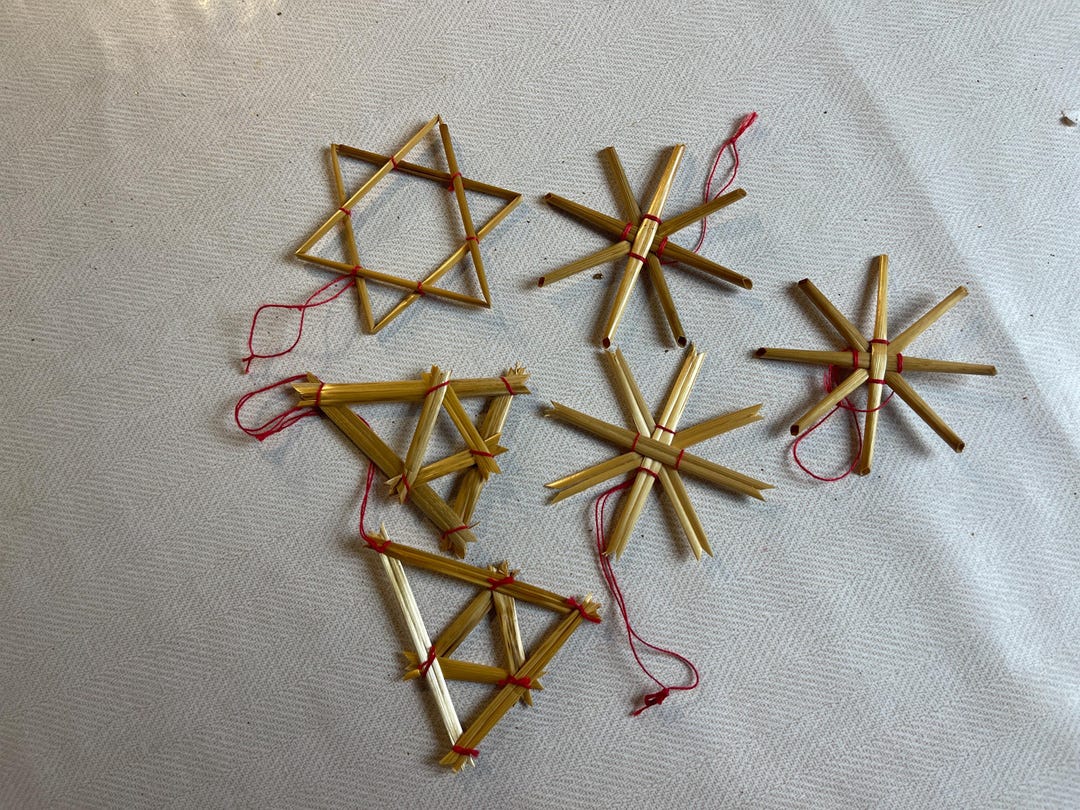 6 Fine Straw Stars Handmade in Sweden - Etsy