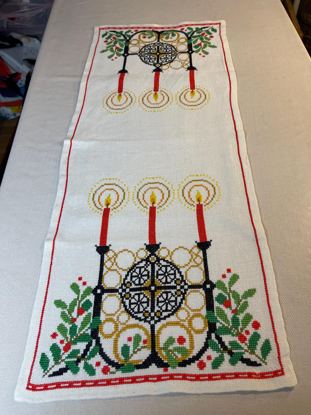 Swedish Hand-embroidered Table Runner for Advent / Christmas From ...