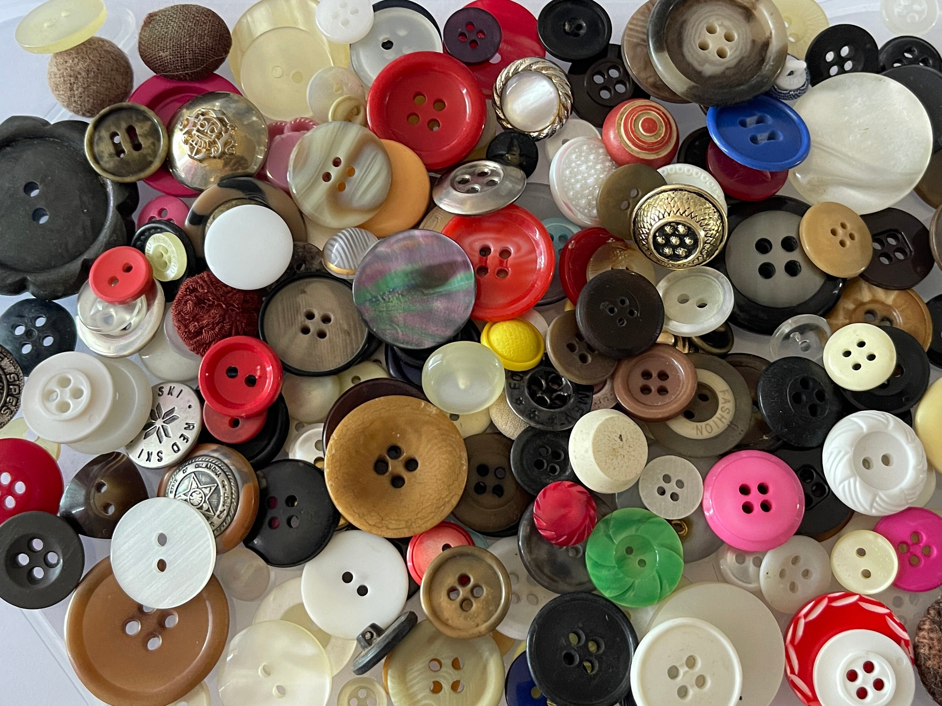 Mixed Lot of Buttons New Used and Vintage Various Sizes & - Etsy