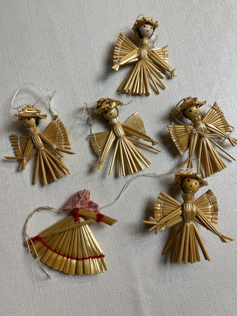 6 Fine Straw Angels Handmade in Sweden - Etsy