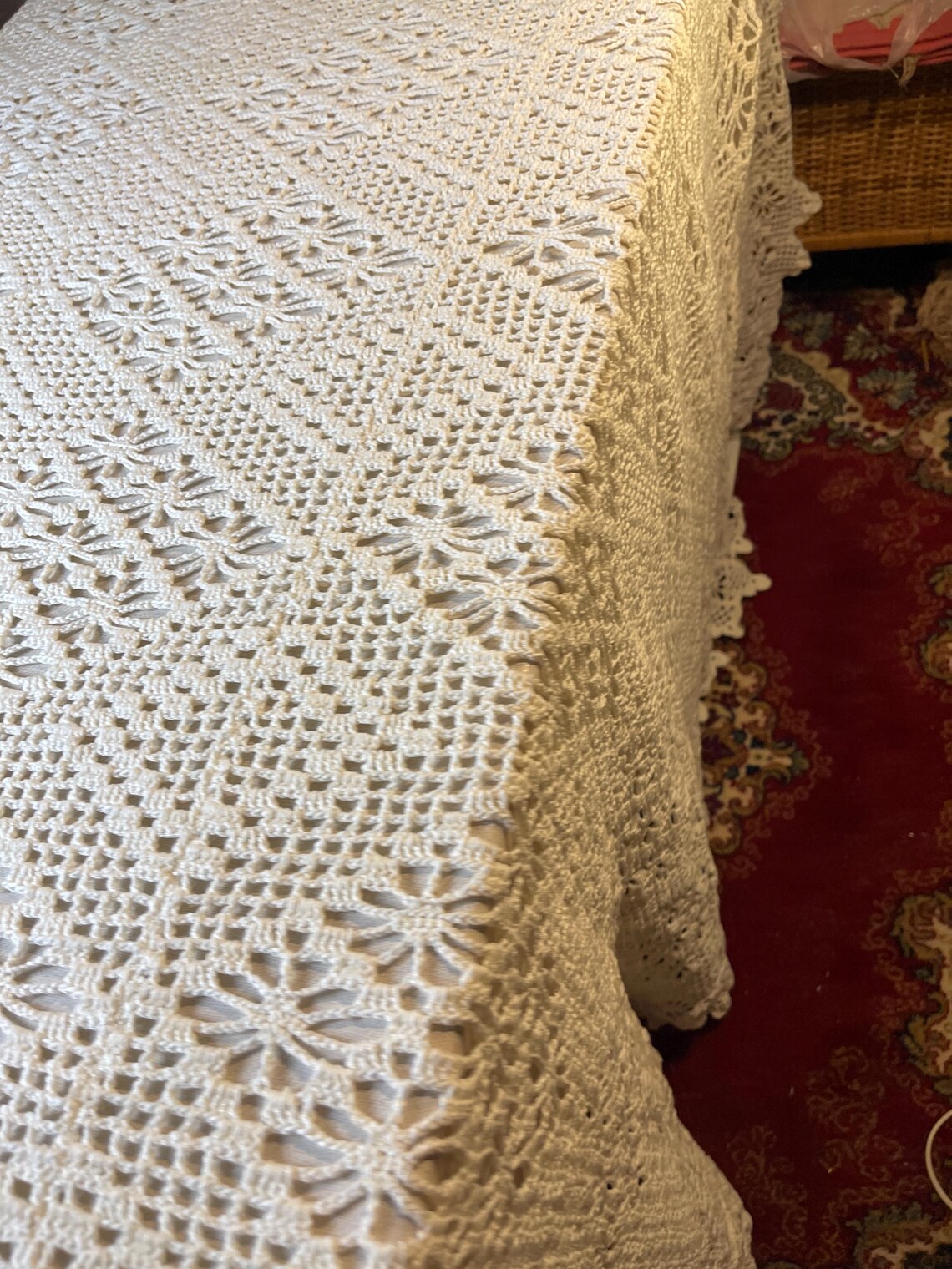 A Really Beautiful Hand Crocheted Bedspread in White 230 Cm * 230 Cm - Etsy
