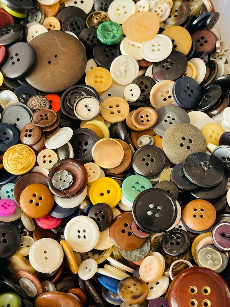 Mixed Lot of Buttons New, Used and Vintage, Various Sizes & Types for ...