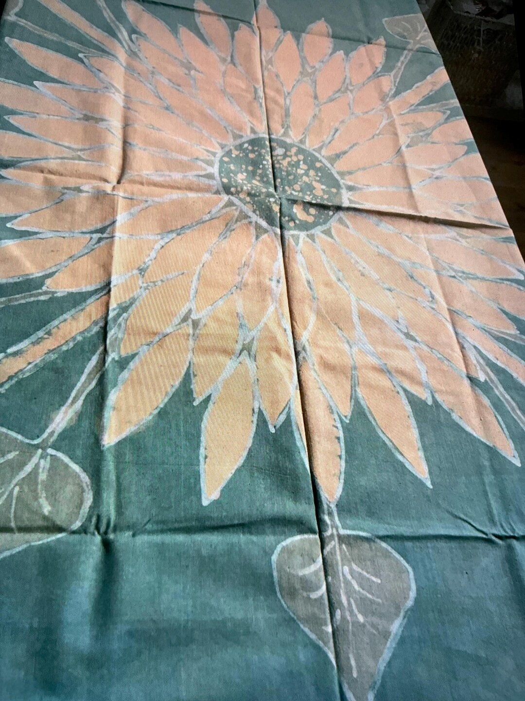 A Very Beautiful Swedish Tablecloth With is a Batik Colored Cloth the ...