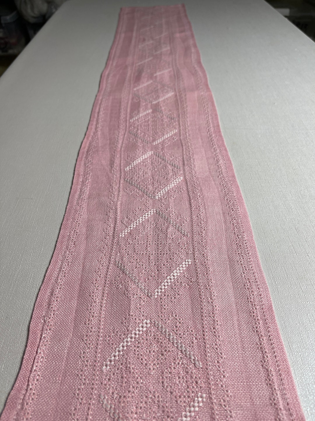 Beautiful Swedish Hand Embroidered Pink Table Runner - Etsy