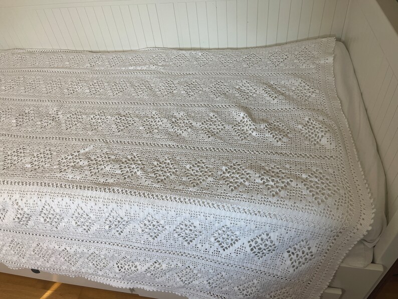 Hand Crochet Bedspread Vintage Cotton Crochet Bedspread - Etsy