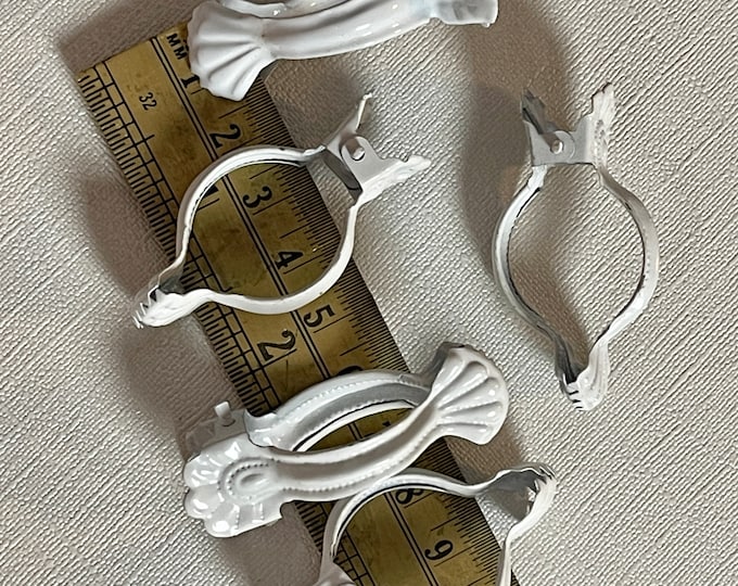 CAFE Rod Curtain Pole Rings, Antique Curtain Clips, Country Decor ...