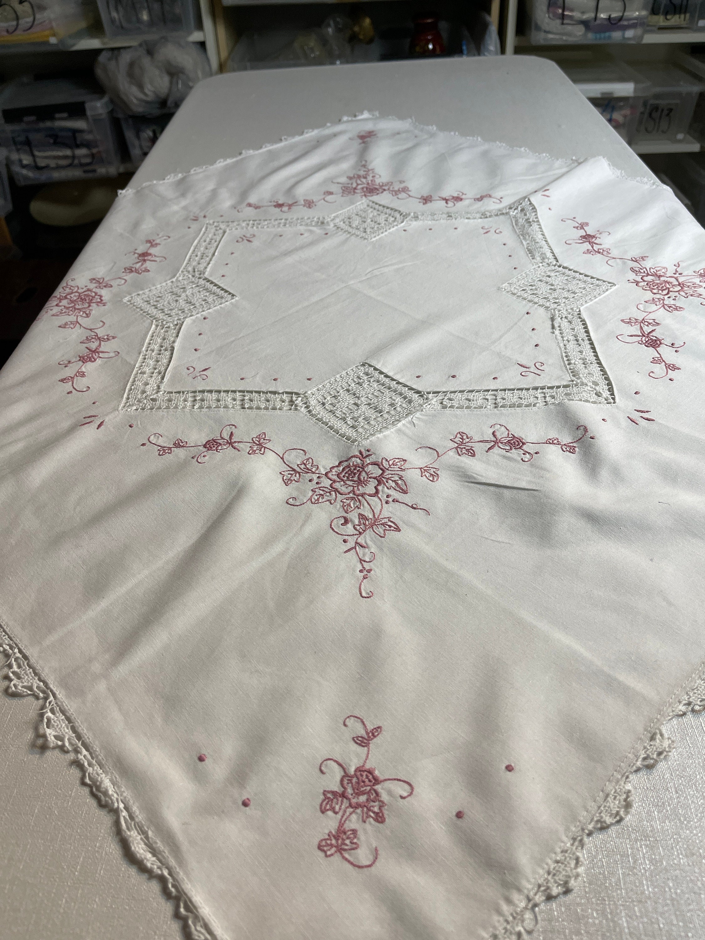 Beautiful Swedish Hand-embroidered Tablecloth With Beautiful Hand ...