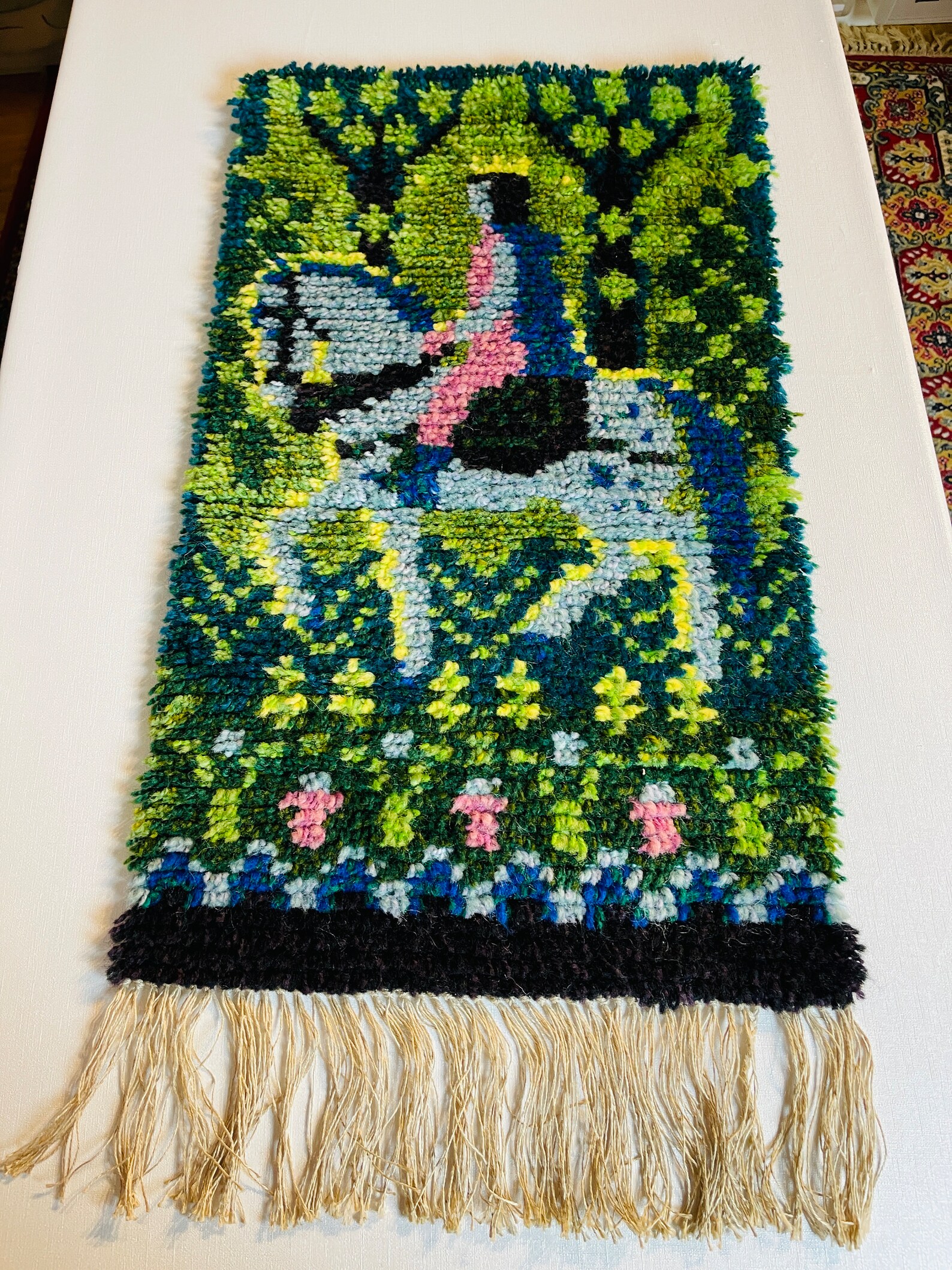 Vintage Mid Century Modern Rya Rug 60s Textile Wall Hanging - Etsy