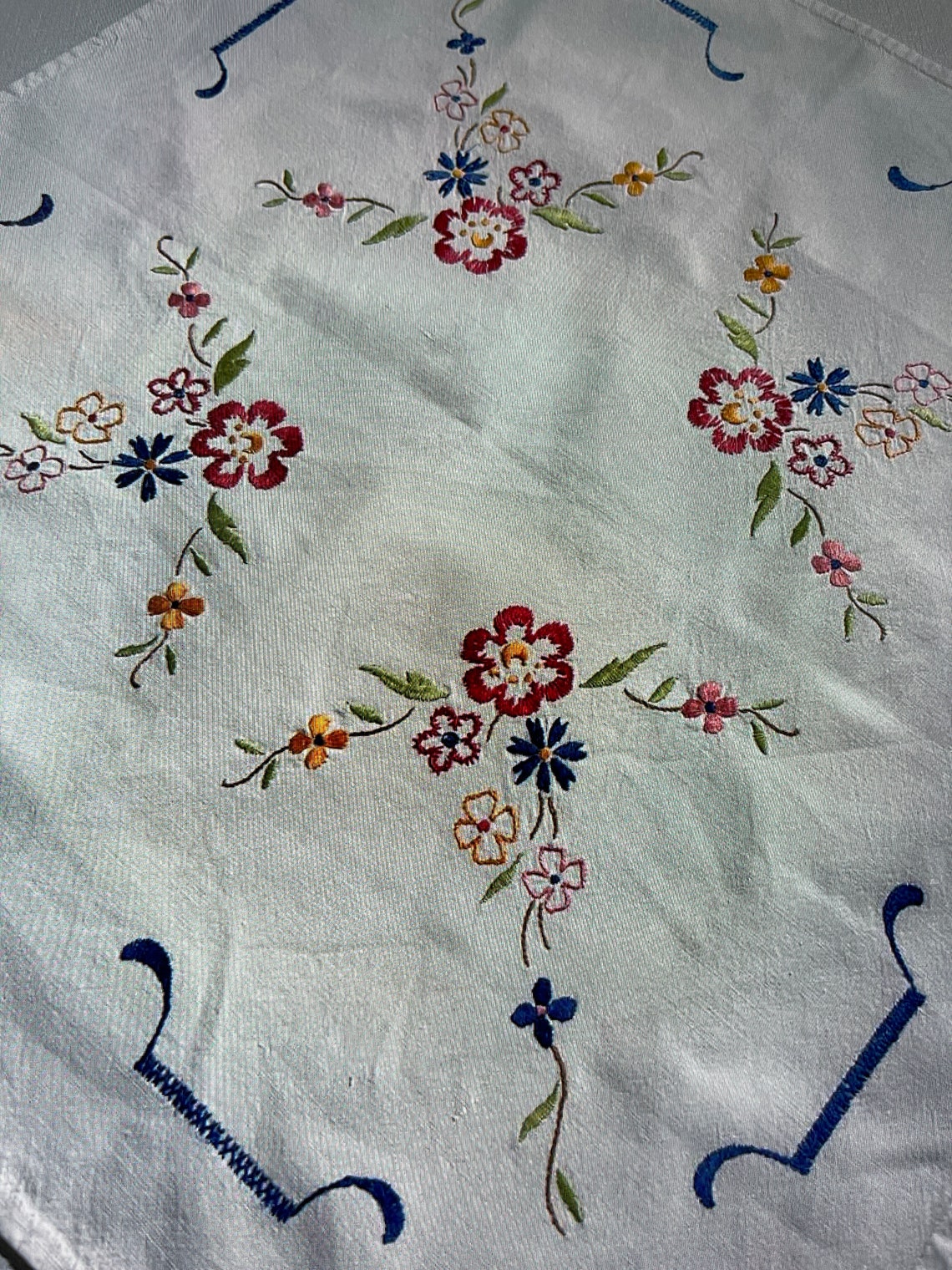 A Very Beautiful Hand-embroidered Tablecloth From Sweden - Etsy