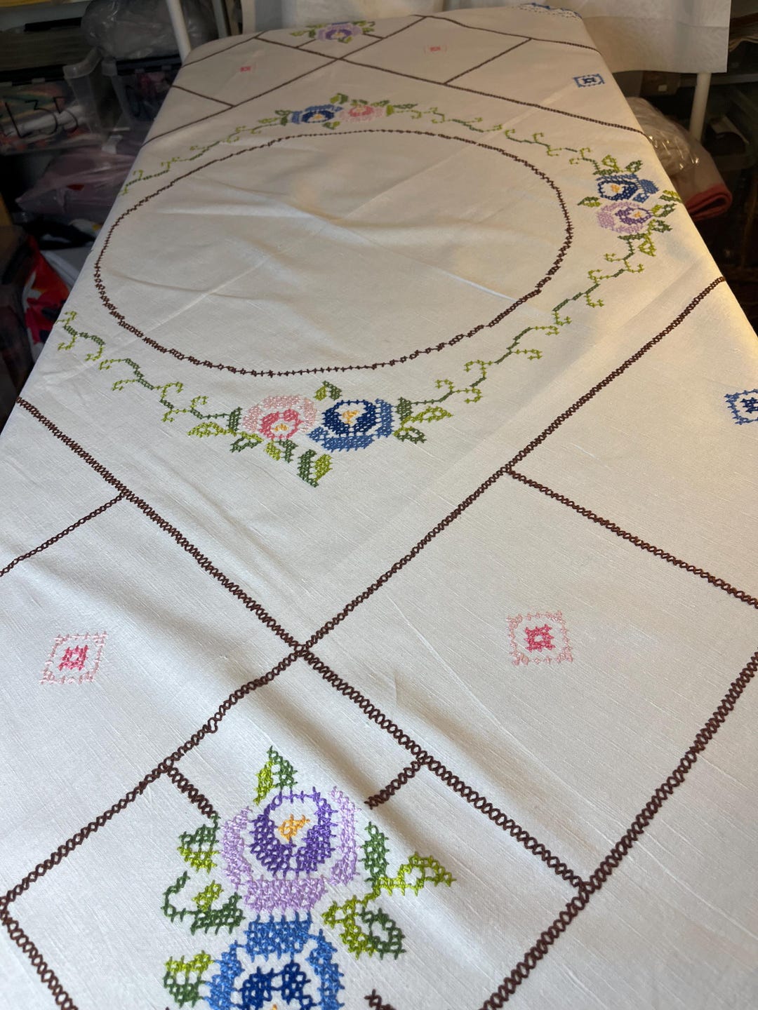 A Very Nice Hand-embroidered Summer Cloth, From Sweden 135*135 Cm - Etsy