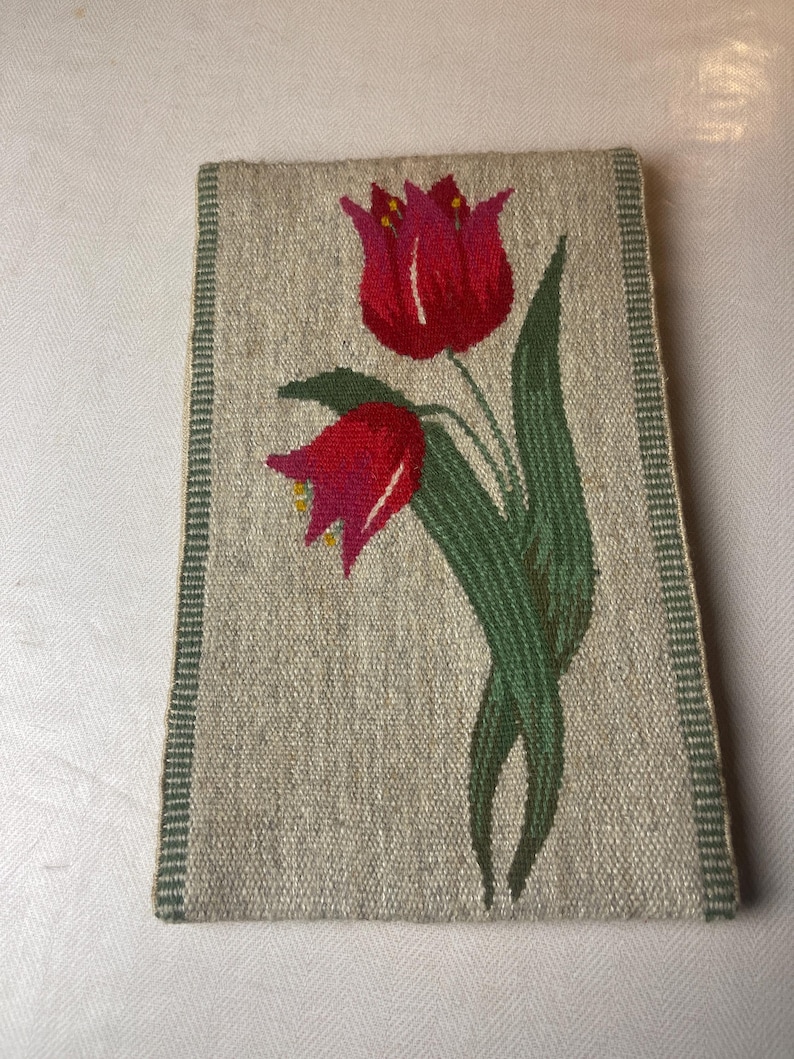 Beautiful Swedish Handwoven Flemish Wall Hanging Beautiful Tulips in ...