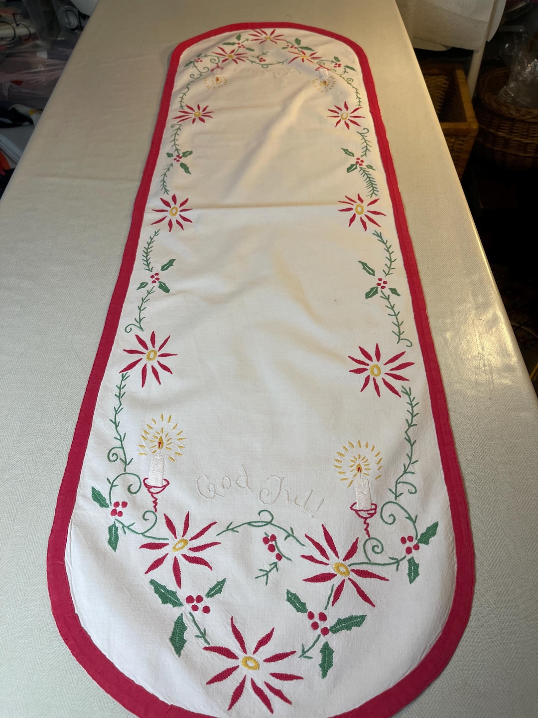 Swedish Hand-embroidered Table Runner for Christmas From Sweden - Etsy