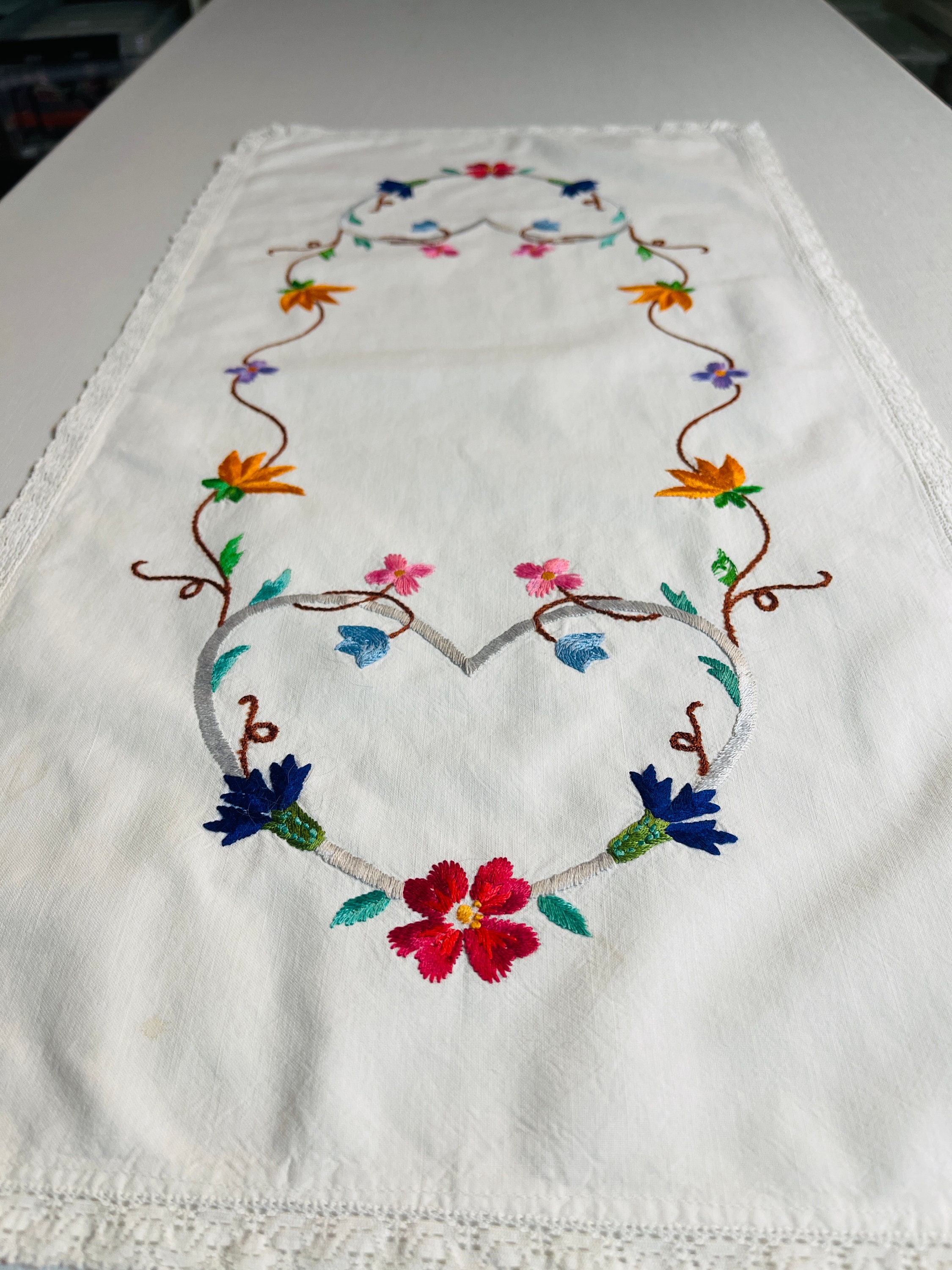 Beautiful Swedish Hand Embroidered Table Runner 1299 - Etsy