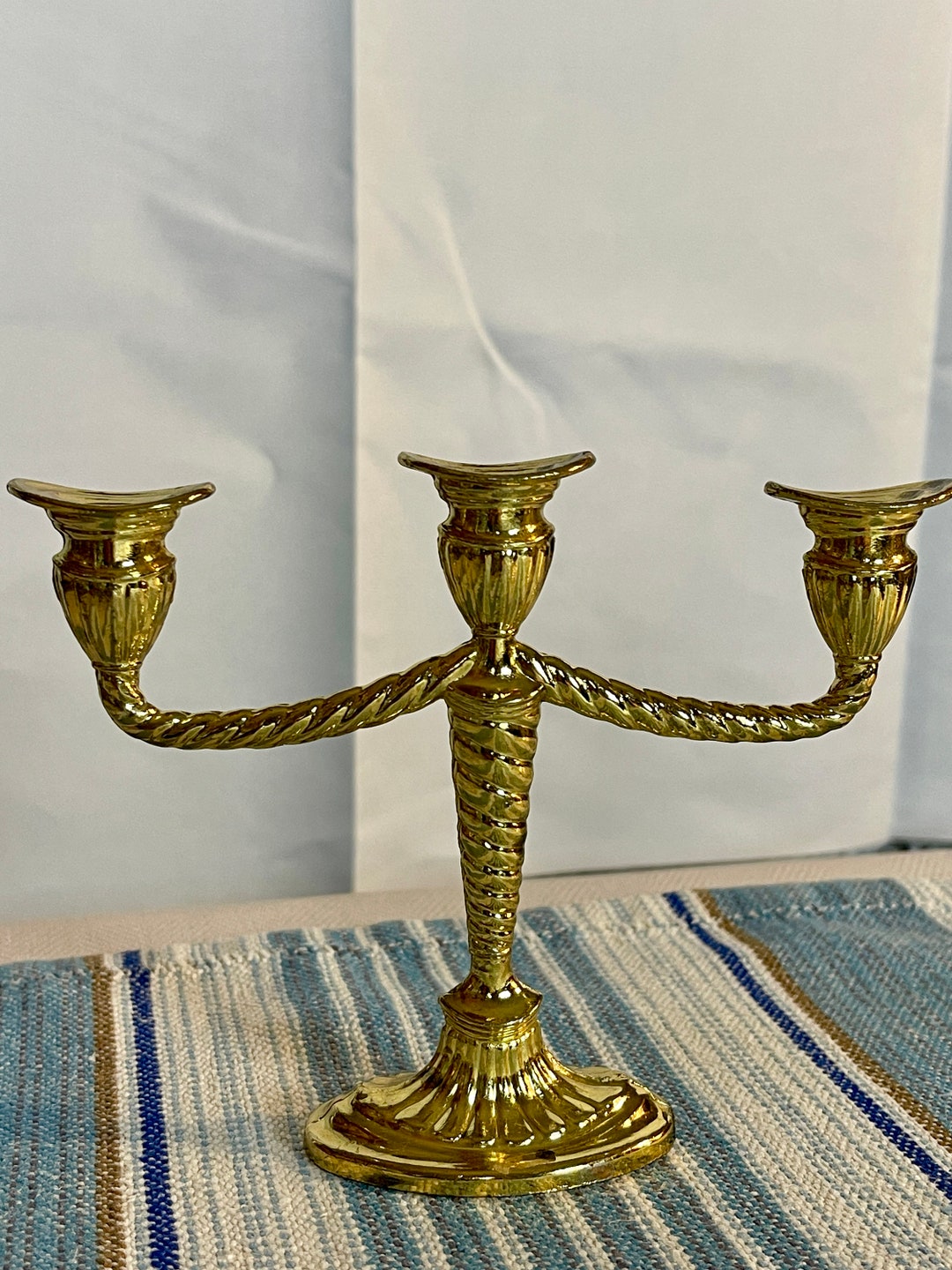 Cute Little 3-armed Candlestick / Candelabra in Brass - Etsy