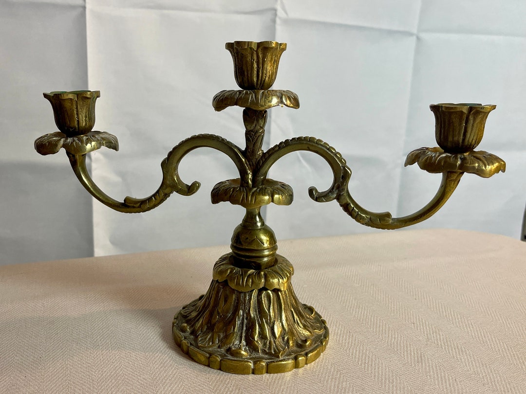 Beautiful Three-arm Candle Holder in Brass It Has 3 Arms Which Means ...