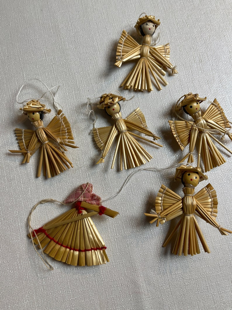 6 Fine Straw Angels Handmade in Sweden - Etsy