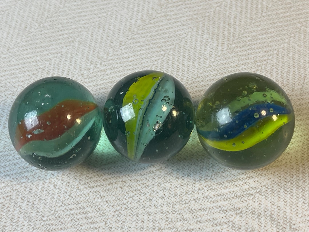 3 Pcs Glass Marbles Large Vintage Big Spprox: 30mm Vintage Home Modern ...