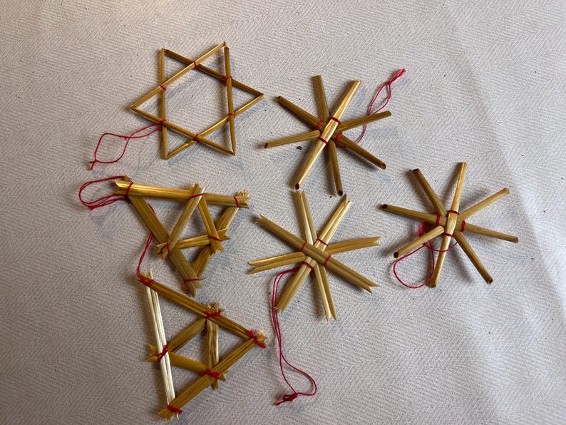 6 Fine Straw Stars Handmade in Sweden - Etsy