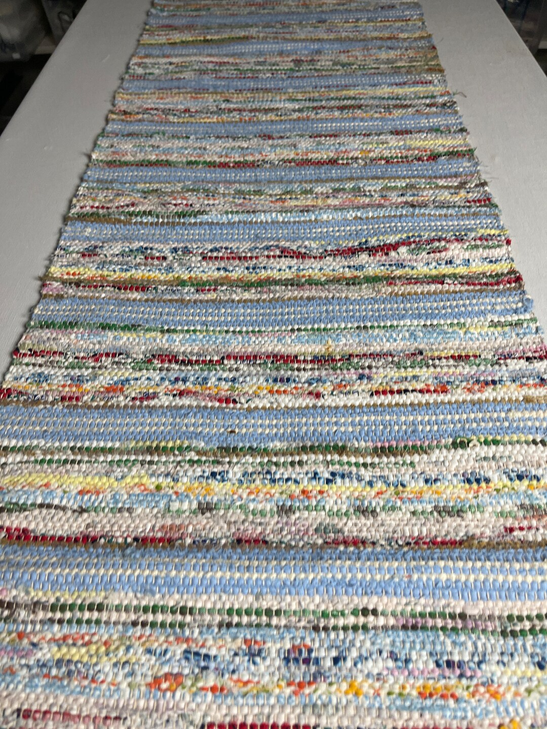Hand Woven Cloth Mat Woven Runner Tablerunner. Rag Rug Table Runner ...
