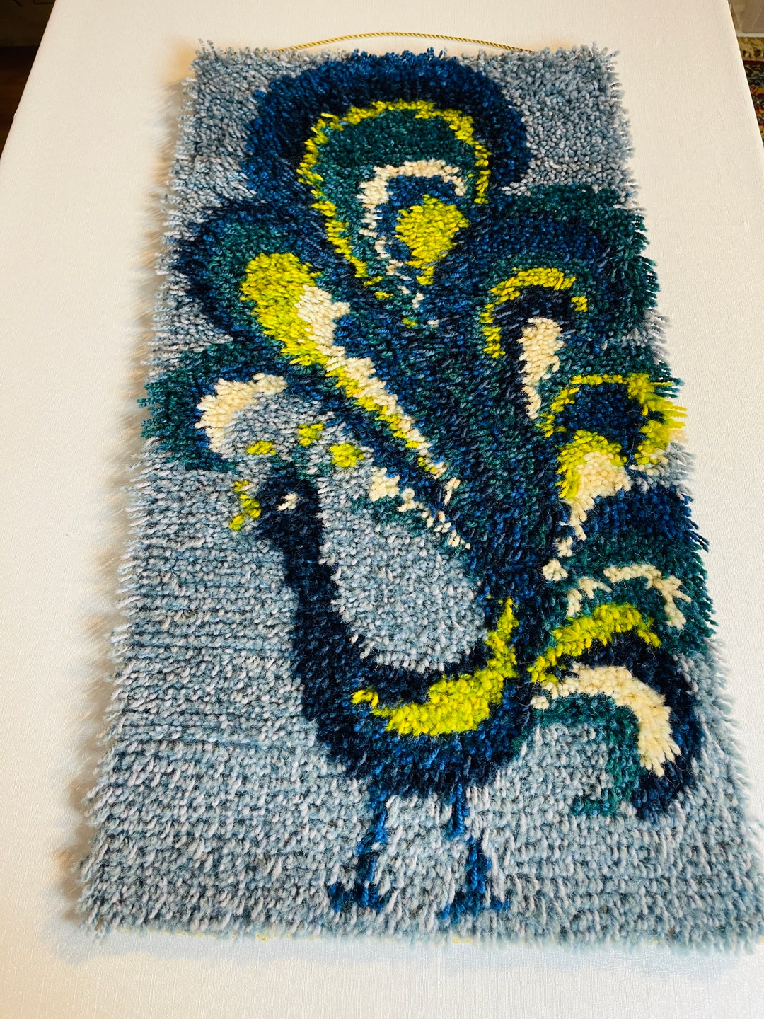 Vintage Mid Century Modern Rya Rug 60s Textile Wall-hanging Hand-woven ...