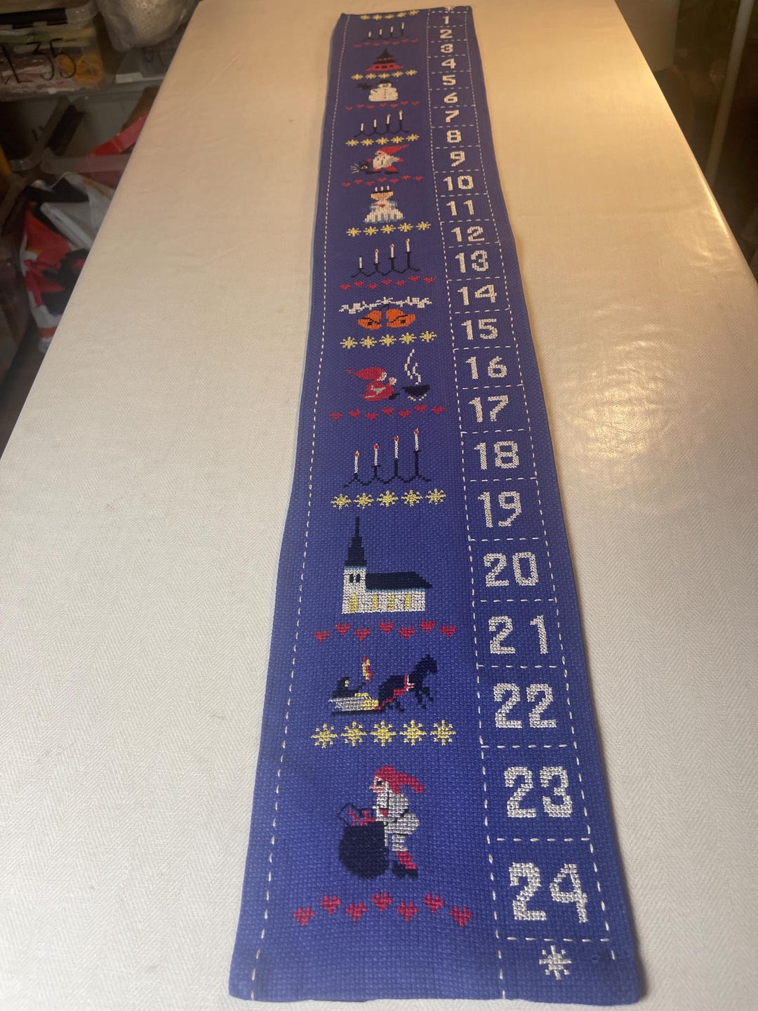 Great Advent Calendar for Christmas. Hand Embroidered Christmas ...