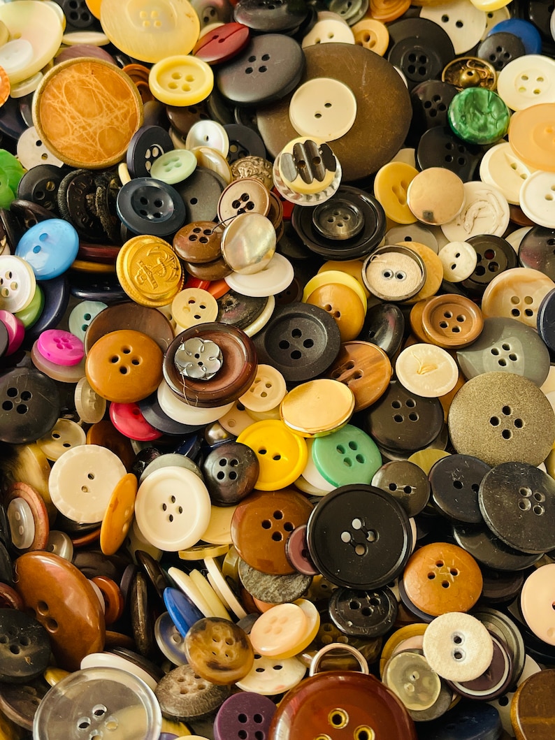 Mixed Lot of Buttons New Used and Vintage Various Sizes & - Etsy