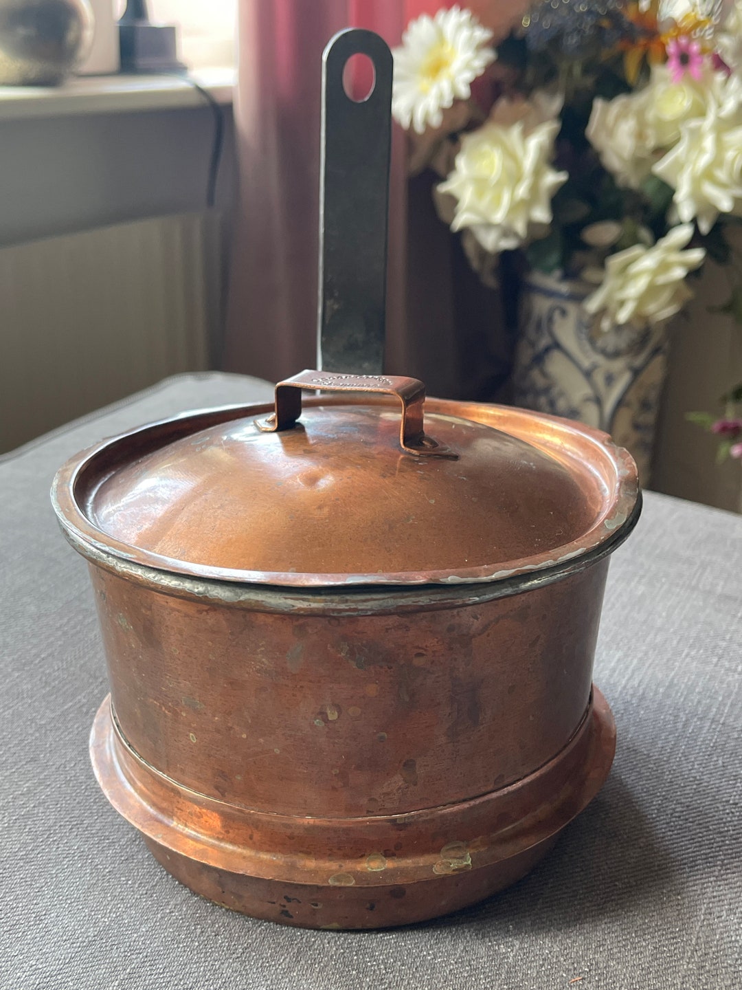 Swedish Vintage Copper Saucepan With Forged Handle - Etsy