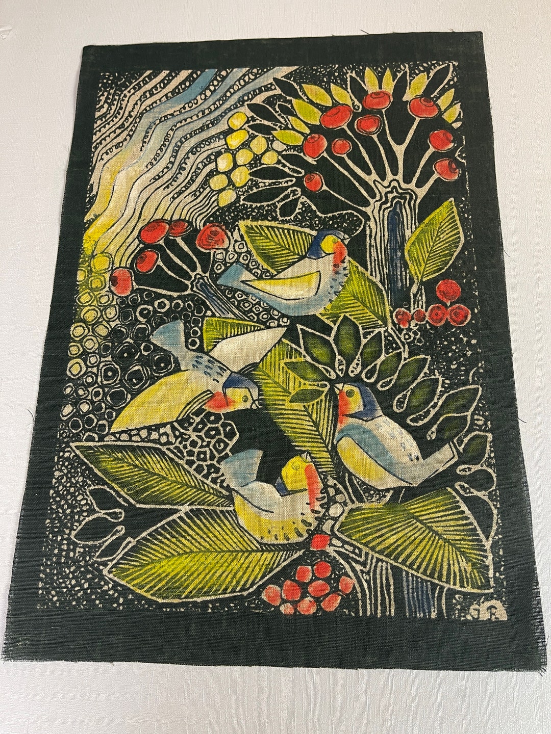A Fantastic Hand Printed Textile Print Designed by Ilse Roempke, Sweden ...