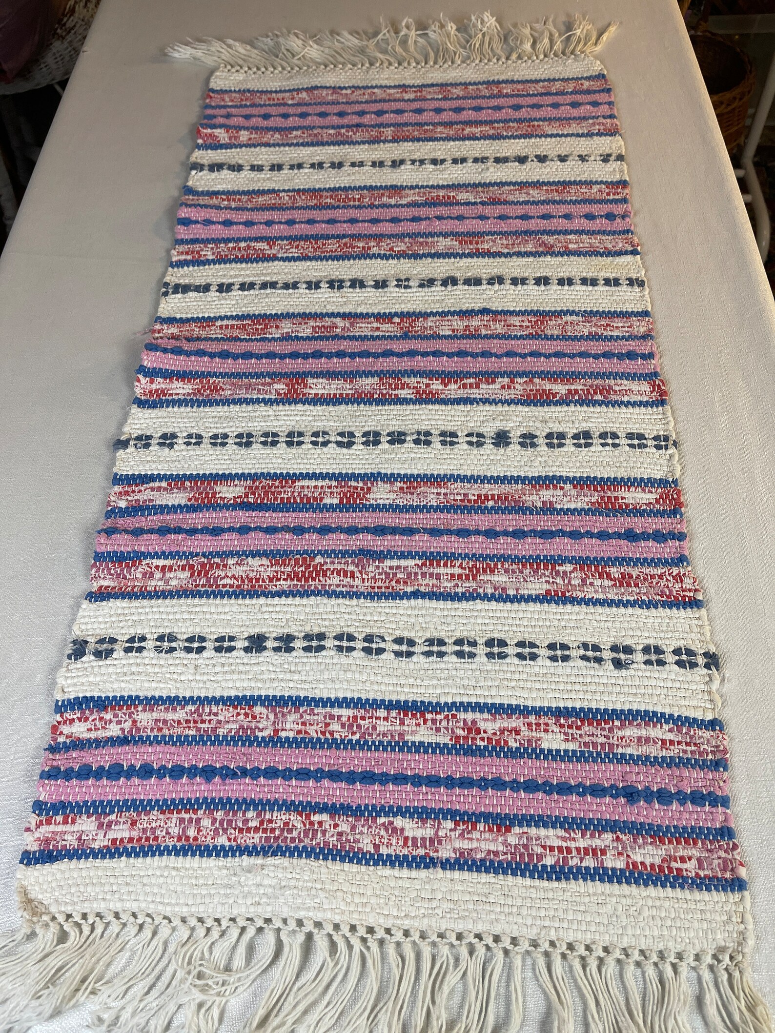 Handwoven Rag Rug Runner Woven Runner Tablerunner. Ragboard Runner With ...
