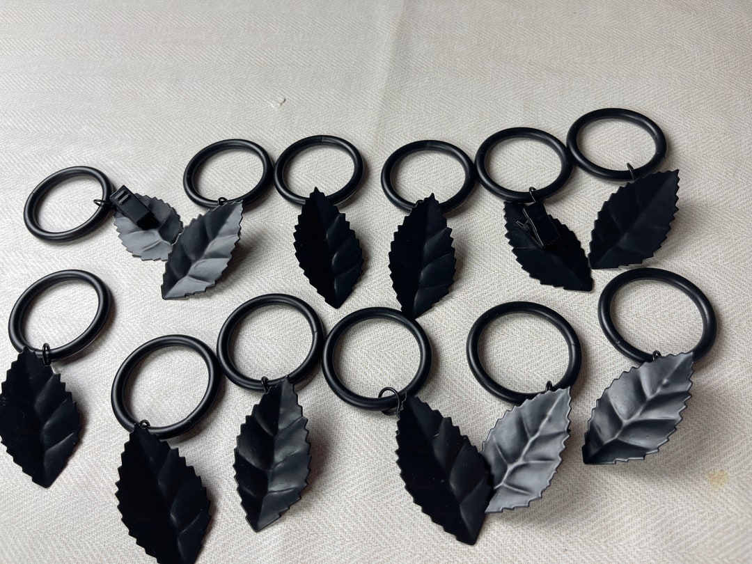 Set 8 Curtain Clips Vintage Curtain Rings With Clips Farmhouse Decor ...