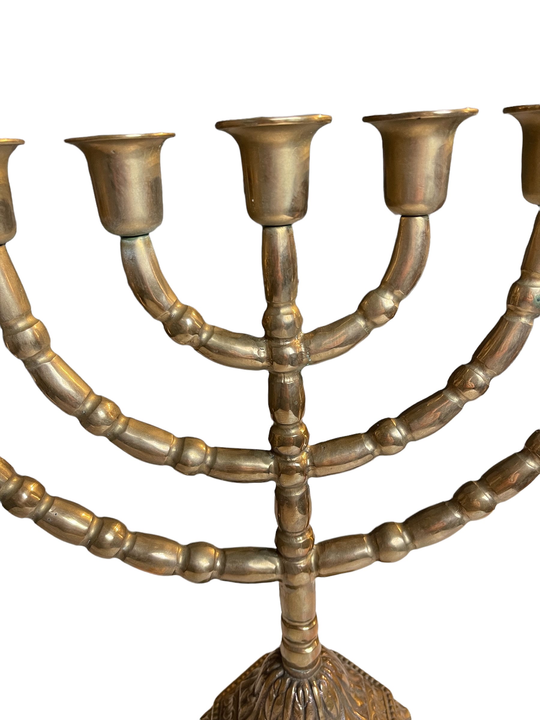 Brass Menorah Jewish Candlestick Seven-branched Candlestick - Etsy