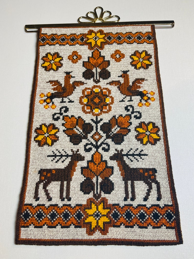 Beautiful Swedish Hand-embroidered Wall Hanging in Twist - Etsy