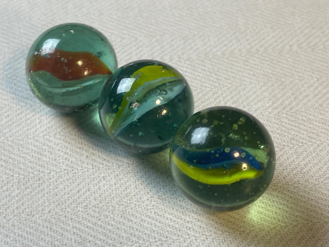 3 Pcs Glass Marbles Large Vintage Big Spprox: 30mm Vintage Home Modern ...