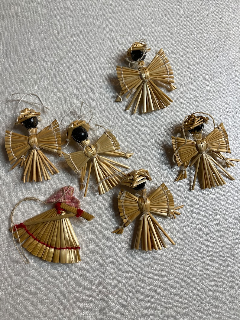 6 Fine Straw Angels Handmade in Sweden - Etsy