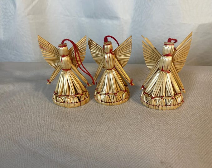 3 Fine Straw Angels Handmade in Sweden - Etsy