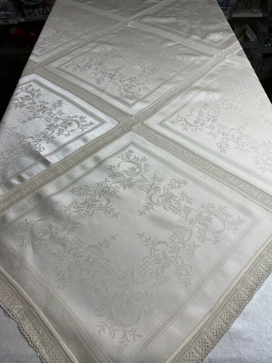 A Very Beautiful Swedish Tablecloth With Hand Crocheted Lace - Etsy