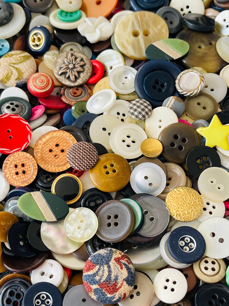 Mixed Lot of Buttons New, Used and Vintage, Various Sizes & Types for ...